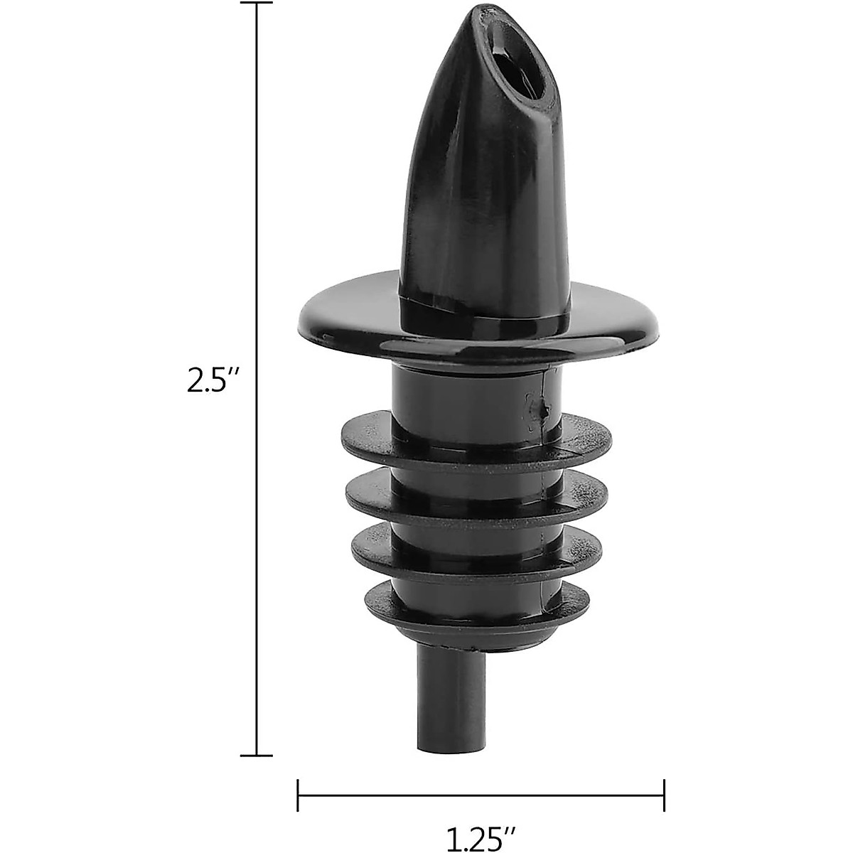 12 Pcs Wine Pourer with collar, Free Flow Black Plastic Liquor Bottle Pourer Spouts for Pouring Olive Oil, Wine, Sauce Vinegar, 12 Pieces per package