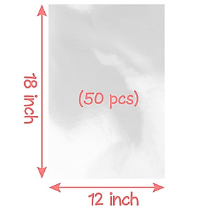 50pcs Cellophane Bags 12x18 Cellophane Wrap Goodie Bags Large Clear Gift Bags Party Favors Bags Clear Treat Bags with Ties Plastic Gift Bags Packaging Bags for Cookie Candy