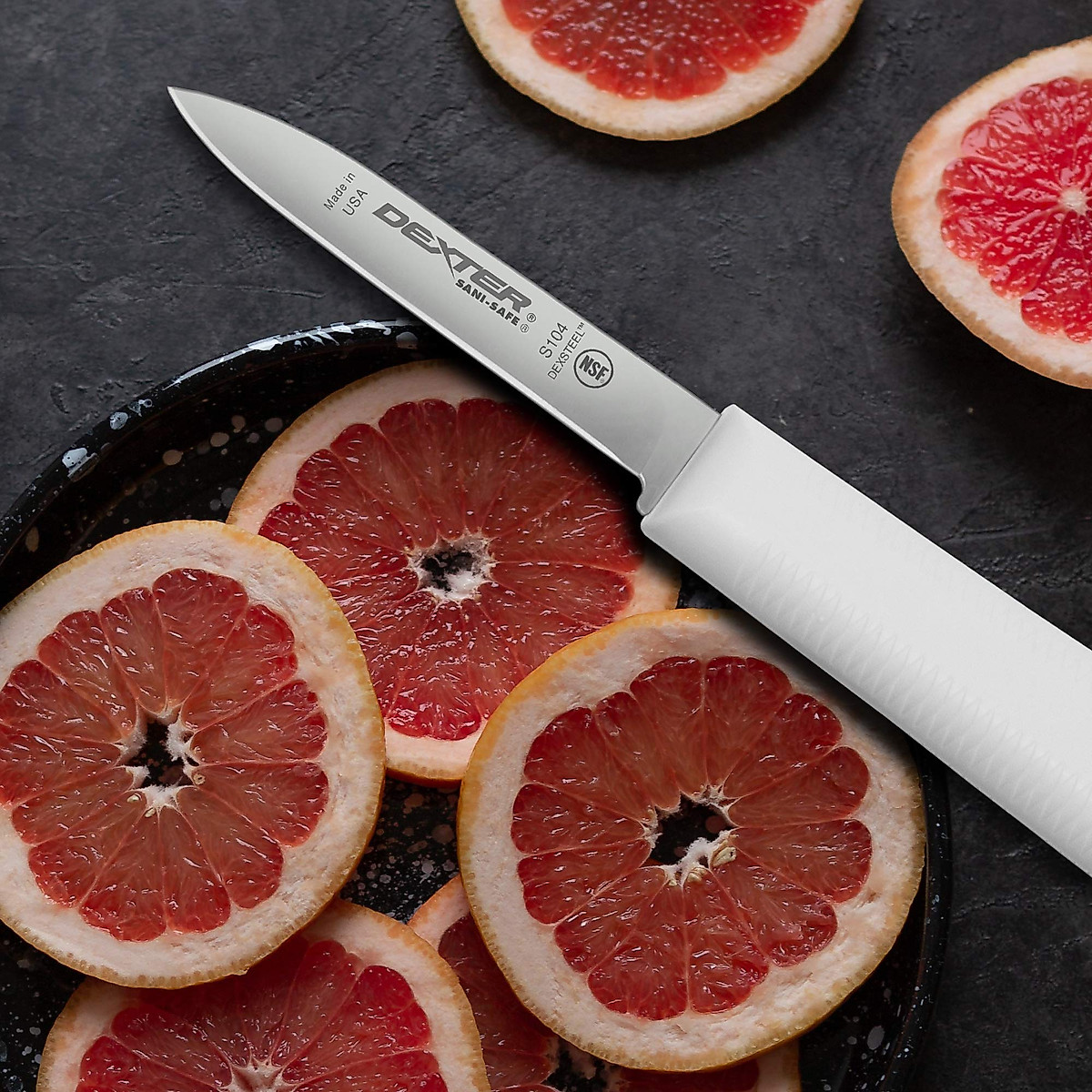 Dexter-Russell 3 pack of 3¼Paring Knives, S104-3PCP, SANI-SAFE Series, Silver, White