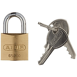ABUS 65/20 Solid Brass Padlock Keyed Different - Hardened Steel Shackle