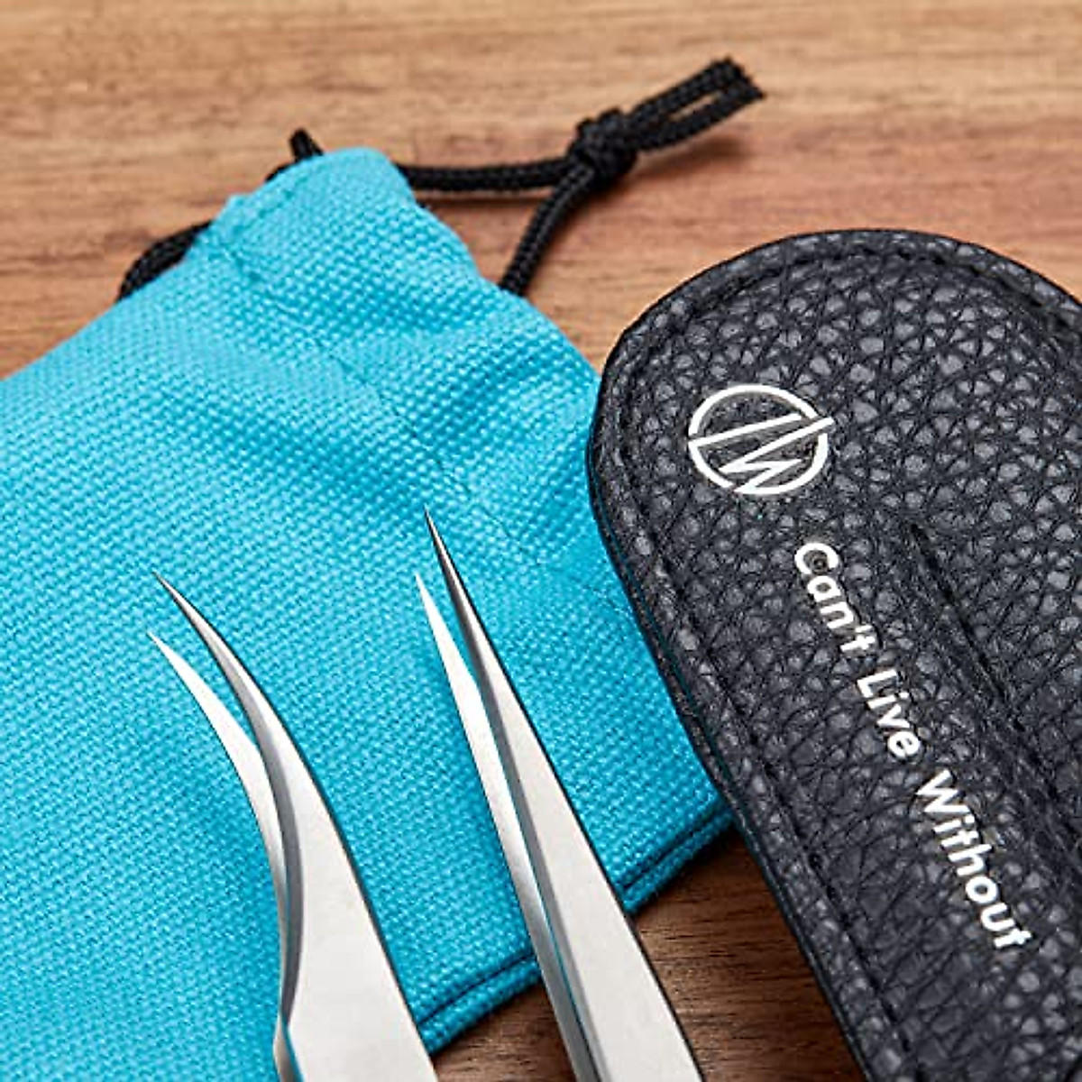 Eyelash Extension Tweezers Set of 2 Eyelash Tweezers - Isolation Tweezers Eyelash Extensions and Volume Lash Tweezers - Straight and Pointed Curved Tweezers - Professional Lash Tweezers – by CLW