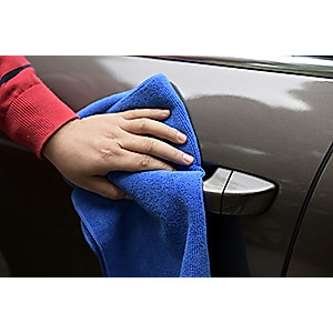 CARCAREZ Microfiber Cleaning Cloths Strong Absorption with Fine Workmanship, Non-Abrasive Microfiber Towels for Home, Cleaning Rags for Cars, 16'' x 16'', 12-Pack