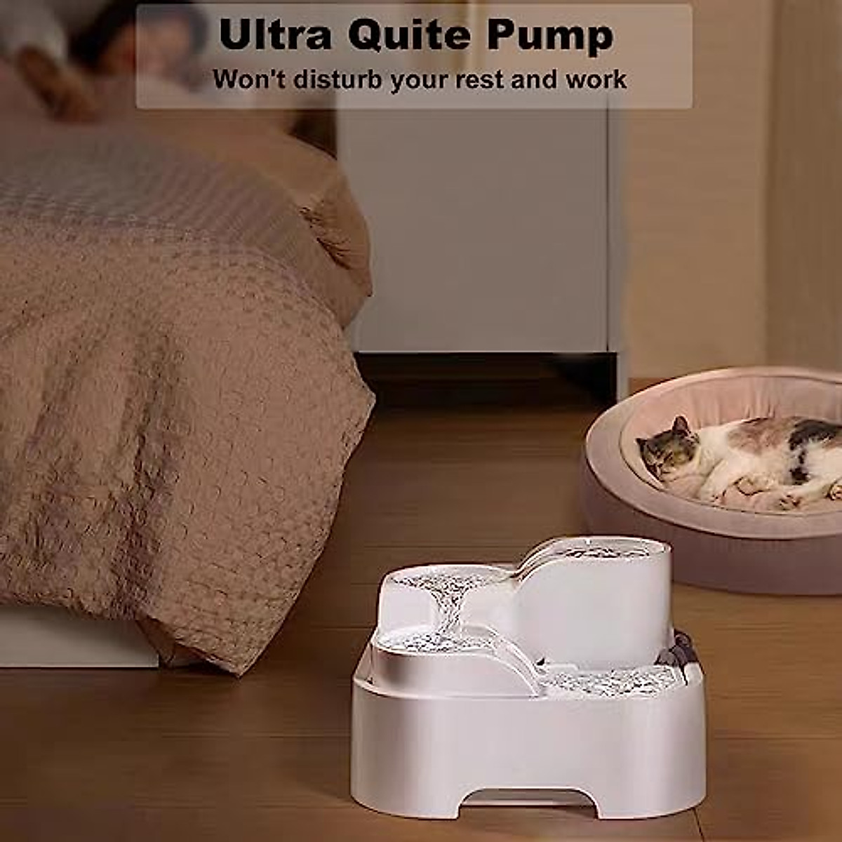 Kopmath Cat Water Fountain for Multiple Pets, 4 Tiers, 95oz/2.8L, Whisper Quiet Pump, Scientific Filtration, Easy to Set up & Clean, Emergency Water Storage, Large Dog Water Dispenser, with Power Plug