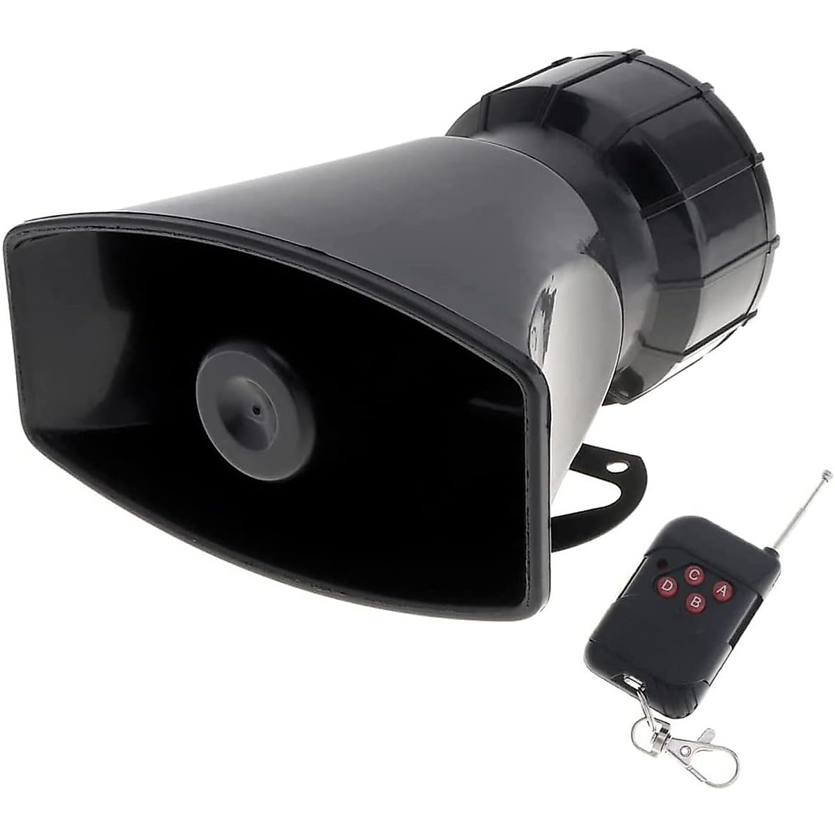 DriSentri 7 Sounds Loud Car Warning Alarm Police Fire Siren Horn Speaker with Remote Controller 12V 100W, Siren for Car