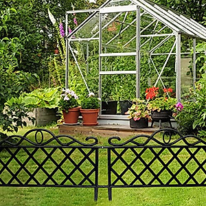 Haokaini Decorative Garden Fence 14in(H) x18.5in(L) Dog Pet Animal Barrier Landscape Fencing Border Fence Panel Flower Edging for Outdoor Yard Patio Flower Bed