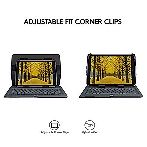 Logitech Universal Folio with Integrated Bluetooth 3.0 Keyboard for 9-10" Apple, Android, Windows Tablets