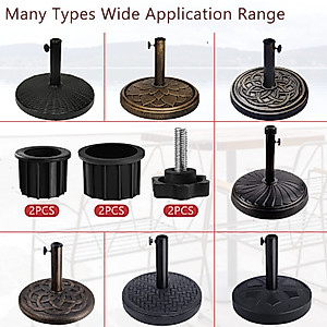 6 Pcs Umbrella Base Stand Replacement Parts,Patio Umbrella Base Replacement Parts Outdoor Umbrella Hole Ring Plug Cover with M8 Thread Screw Replacement Hand Knob for Backyard Patio Table Decks(Black)