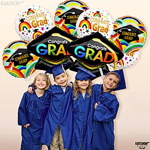 KatchOn, Mylar Graduation Balloons Set - Pack of 12 | Big, 29 Inch, Graduation Cap Balloon, 2024 Graduation Party Decorations | Congrats Grad Balloon, Kindergarten Graduation Decorations Class of 2024