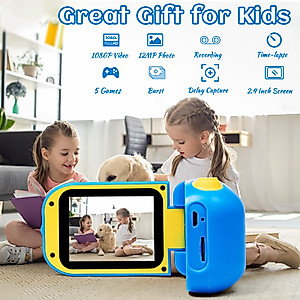 YTETCN Kids Camcorder - Kids Video Camera with 32 GB SD Card, 1080P HD Camera Digital Camcorder Toys for Kids Age 3-8, Birthday for 3 4 5 6 7 8 Years Old (Navy Blue)