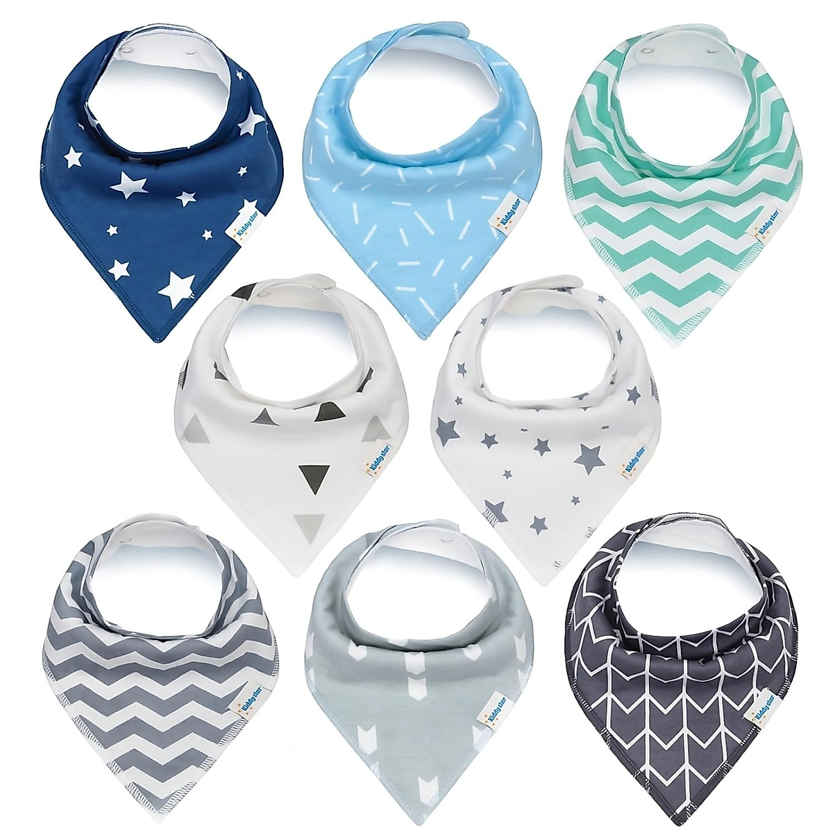 KiddyStar Baby Bibs for Boys & Girls - Organic Cotton Bibs, Bandana Bibs, Drool Bibs, Teething Bibs, Toddler Bibs - Gift