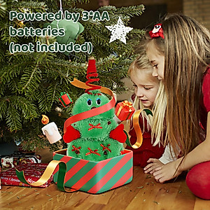 QUUREN Electric Christmas Tree Plush Toy, Singing and Dancing Christmas Toys Animated Christmas Decorations Cute Funny New Year Xmas Gifts for Family Friends Toddlers Kids