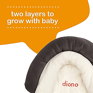 Diono Cuddle Soft Pack of 2 Baby Head Neck Body Support Pillows for Newborn Baby Super Soft Car Seat Insert Cushion, Perfect for Infant Car Seats, Convertible Car Seats, Strollers, Gray