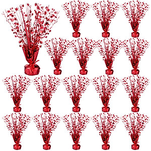 Crowye 18 Pieces Metallic Foil Spray Centerpiece Party Star Foil Spray Centerpiece Table Decoration Burst Centerpieces Metallic Table Centerpieces for Birthday Party Season Holiday (Red)