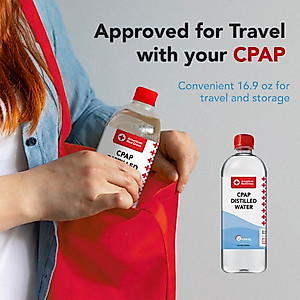 Resway American Red Cross Distilled Water | Travel Bottles for Resmed, Respironics Machines, Personal Humidifier | Medical Supplies for Vacation | Travel-Friendly, Clean | 16.9oz H2O (12 Pack)