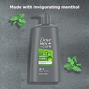 DOVE MEN + CARE 2-in-1 Shampoo and Conditioner Fresh and Clean 4 Count Nourishes and Invigorates Helps Strengthen Hair 25.4 oz