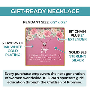 KEDRIAN Gigi Necklace, 925 Sterling Silver, Gigi Gift Necklaces For Women, Gifts For Grandma Gifts Pendant, Grandma Necklace For Women, Gifts For Gigi Gifts For Mothers Day, Gift For Grandma Birthday
