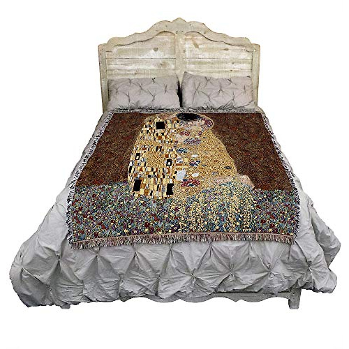 Pure Country Weavers The Kiss Blanket by Gustav Klimt - Fine Art Gift Tapestry Throw Woven from Cotton - Made in The USA (72x54)