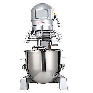 Happybuy 15Qt Commercial Food Mixer with Timing Function， Commercial Mixer 500W Stainless Steel Bowl Heavy Duty Electric Food Mixer Commercial with 3 Speeds Adjustable, Perfect for Bakery Pizzeria