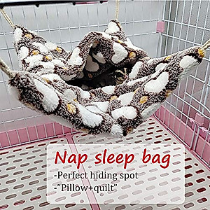 Oncpcare Envelope Shape Small Pet Hanging Nap Sack Sleep Bag Bed, Sugar Glider Cage Hammock, Guinea Pig Cage Accessories Bedding for Critter