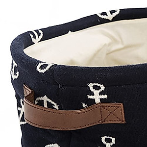 Safavieh Baby Collection Anchor Navy and White Cotton Handles Storage Basket