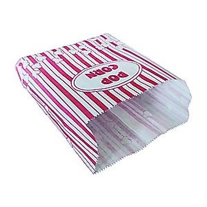 100% Greaseproof White Kraft paper Bags, 100 Popcorn Bags 1 Once - Perfect Size for Theater, Movies, Birthday Parties Celebration - Great Carnival Light Snacking Bags - Popcorn Bags for Party - Sturdy Paper Bags.