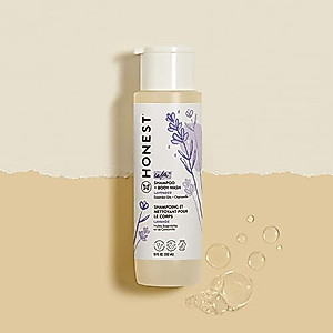 The Honest Company 2-in-1 Cleansing Shampoo + Body Wash | Gentle for Baby | Naturally Derived, Tear-free, Hypoallergenic | Lavender Calm, 18 fl oz
