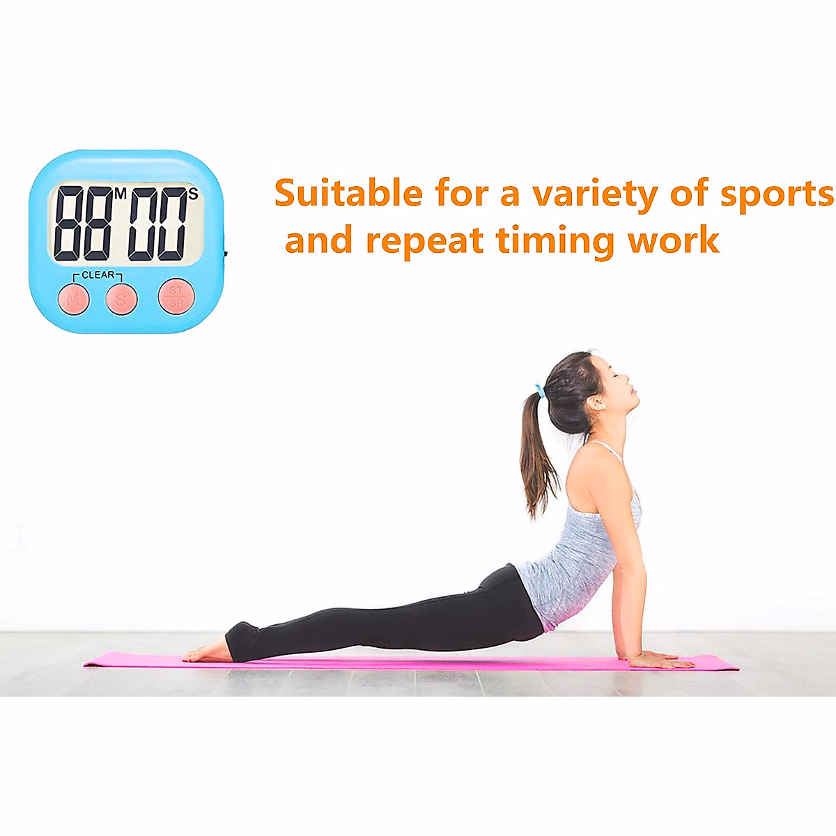 4 Pack Digital Kitchen Timer, ON/Off Switch, Large LCD Display Loud Alarm and Magnetic Backing Stand, Classroom Timers for Cooking Baking Teachers Kids Games Small Size (4 Colors)