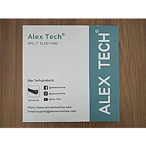 Alex Tech 10ft - 1/2 inch Cord Protector Wire Loom Tubing Cable Sleeve Split Sleeving for USB Cable Power Cord Audio Video Cable – Protect Cat from Chewing Cords - Black