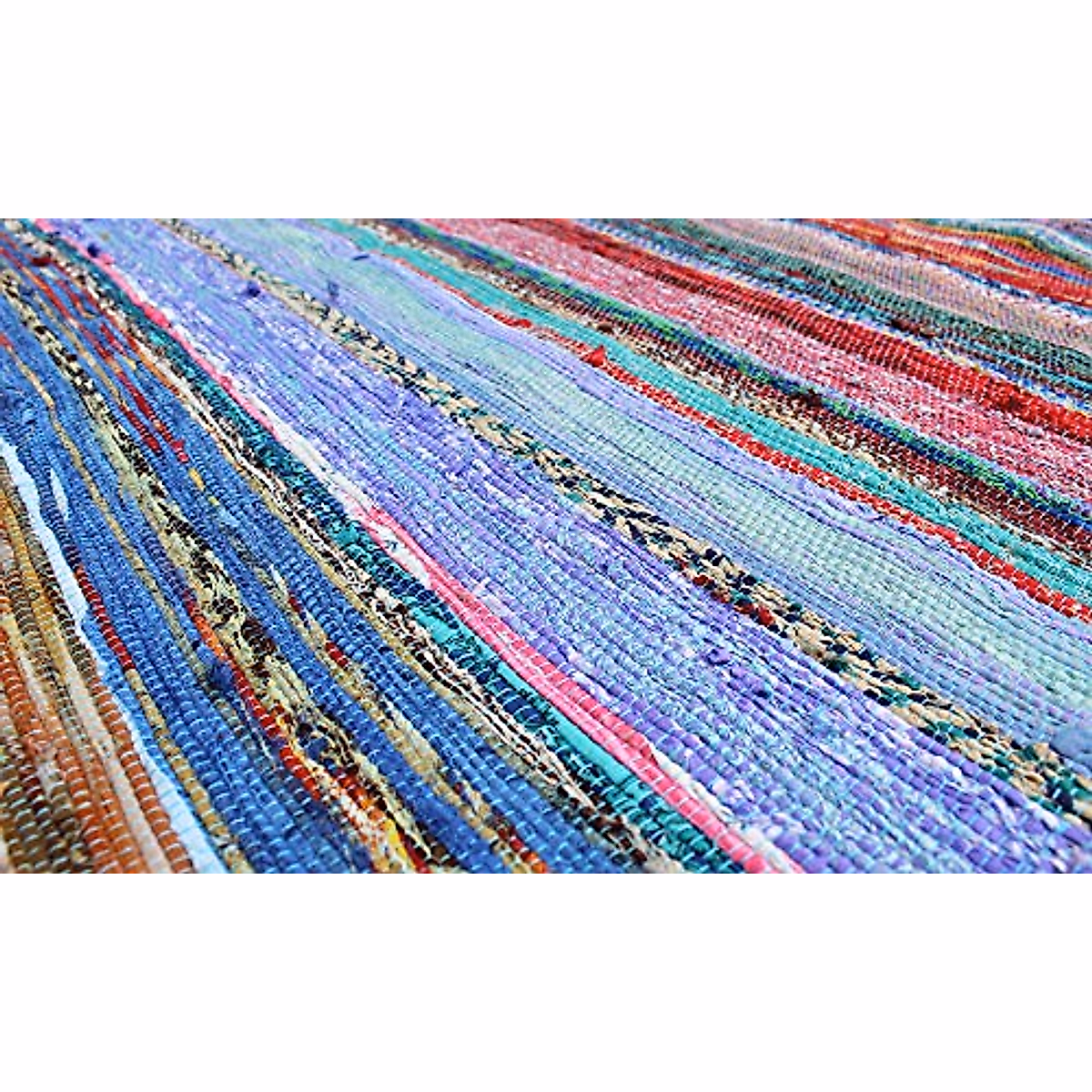 Handmade Braided Chindi Rug, Rag Rug, Area Rug, Carpet Rug, 3x5 Foot, 4x6 Foot, 5x7 Foot, Multi Color Rug (3x5 Ft (36x60 Inch))