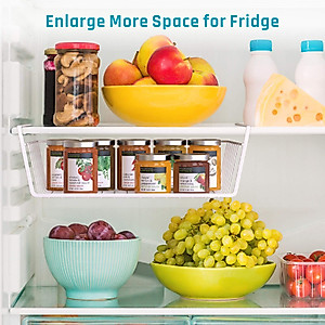 Under Shelf Basket, iSPECLE 6 Pack Hanging Under Shelf Storage Basket Under Cabinet Desk Storage Shelf Organizer Pantry Organization and Storage for Kitchen Pantry Bookshelf, Black