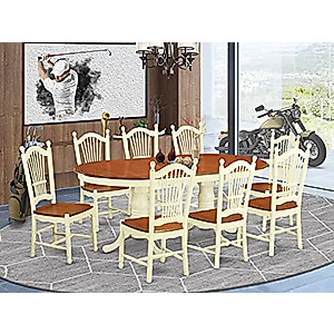 East West Furniture PLDO9-WHI-W, 9-pieces