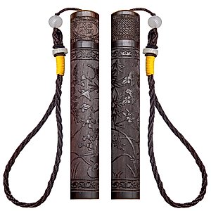Yuchew Needle Case Sewing Needle Holder 2 Packs Portable Wooden Embroidery Needle Case Needle Tube Keeper Container for Storage Tapestry Cross Stitch Leather Darning Needle, Toothpick, Pill (Bamboo)