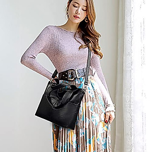 Women's Pu Leather Shoulder Bags Purses Large Capacity Shoulder Messenger Bag Crossbody Top-handle Tote Bag