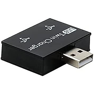 USB 3.0 Hub Adapter, 2Port Hub Ultra Slim Portable USB Splitter for Surface Pro, Notebook PC, iMac Pro, MacBook Air, Mac Mini/Pro, Laptop, USB Flash Drives,Data and Charging (Black)