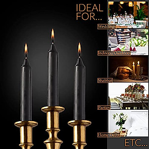 SPAAS Straight Candle Sticks - Pack of 8 6" Long Black Candles | 5 Hour Long Burning Unscented Candles for Emergency Candles, Chime Candles, Table Candles for Wedding, and Home Decoration (Black)