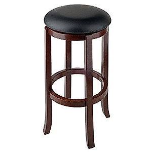 Winsome Walcott Swivel Bar Stool, 30", Walnut