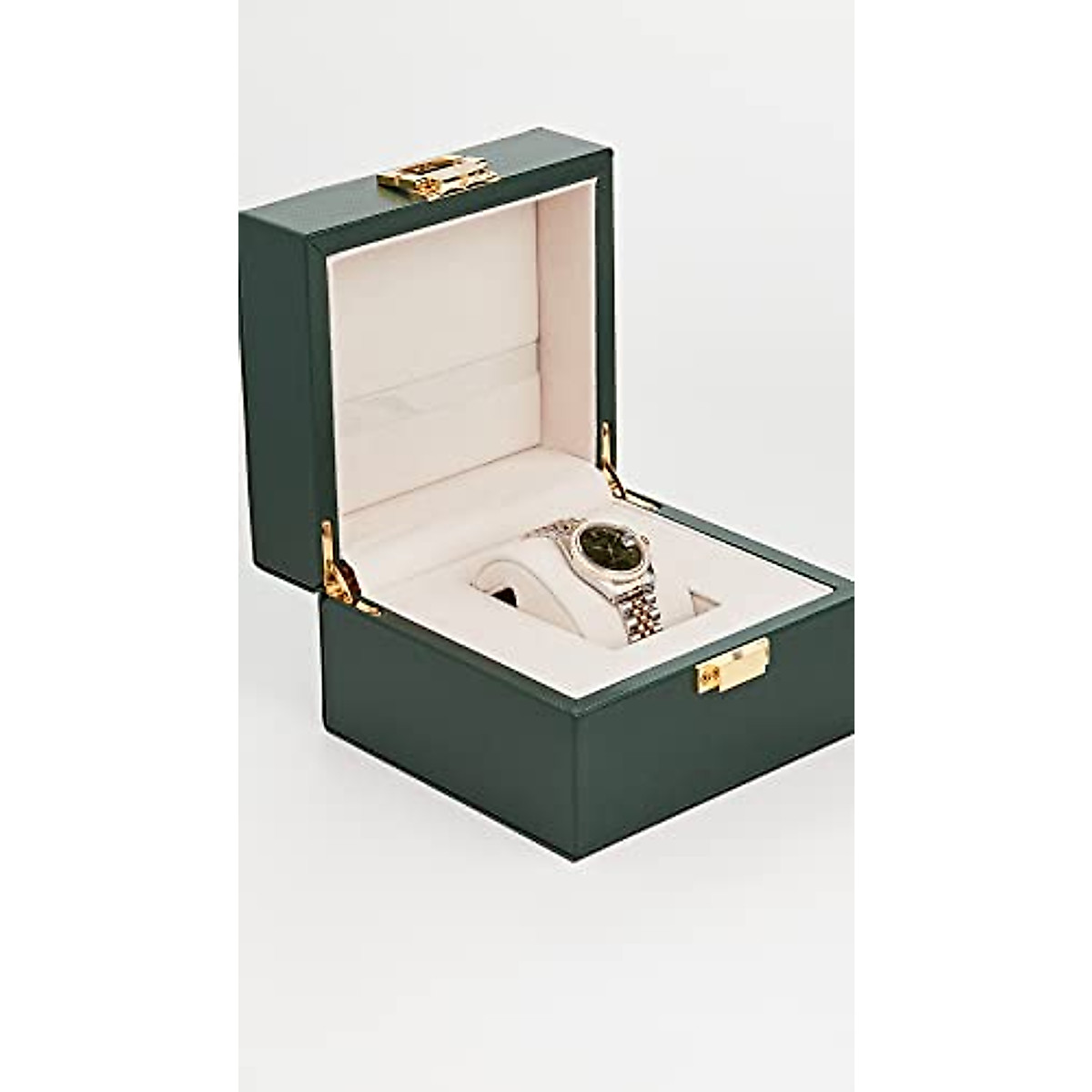 Pre-Owned Rolex Women's 31mm Mid Size TT Rolex Date Just Olive Watch, Silver/Green, One Size