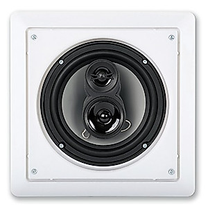 Acoustic Audio by Goldwood CSi63S in Wall/Ceiling 6.5" Speaker Pair 3 Way Home Theater Speakers, White