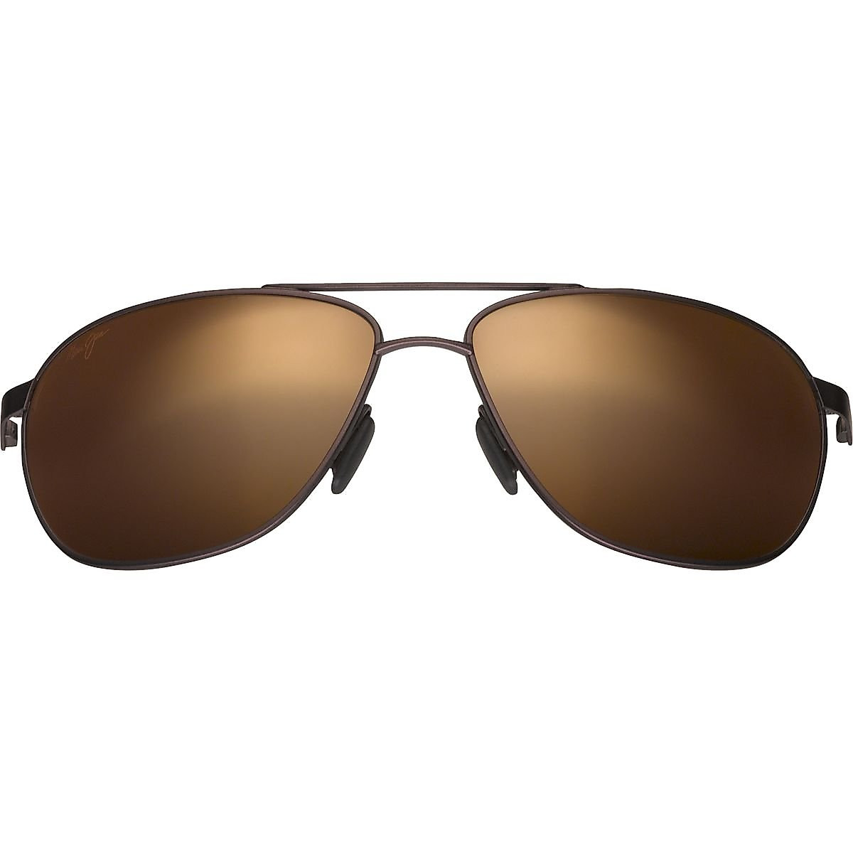 Maui Jim Men's and Women's Castles Polarized Aviator Sunglasses, Matte Chocolate/HCL® Bronze, Medium