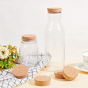 BENECREAT 6Pcs Cork Bottle Stoppers, Tapered BurlyWood Wooden Wine Bottle Cork Stoppers for Wine Beer Bottle Crafts, 2.5inch in Diameter