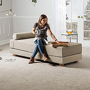 Jaxx Alon Daybed | Fold-Out Sleeper | Queen-Size Mattress - Ivory