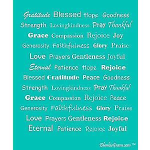 BlankieGram Christian Blanket - “Faith” Plush Throw Blanket - Inspired Gifts Ideas for The Entire Family, Comfort Gifts, Teal