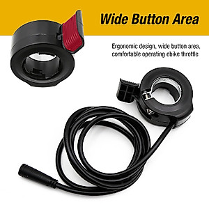 Thumb Throttle Replacement for Bafang Waterproof 3PIN Female Thumb Throttle Accelerator for eBike for BBS01B BBS02B BBSHD Mid Drive Motor eBike Conversion Kits E-Bike Throttle with 17.7 inch Cable