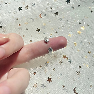 Carol&Allen 925 Sterling Silver Ring Cat Paw Hug Open Band Ring Cute Lovely