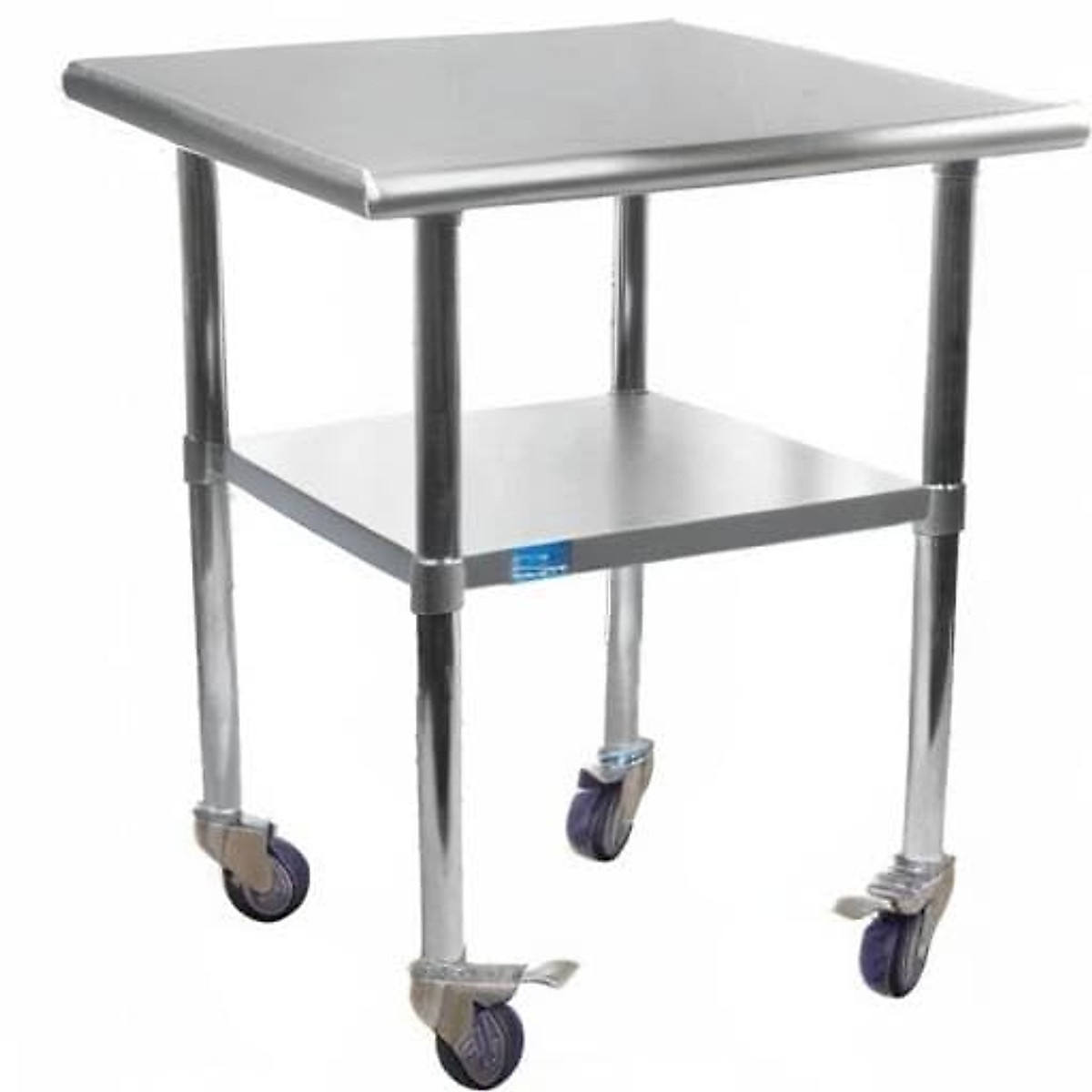 Work Table Food Prep 30 x 30 with Casters (Wheels) - Stainless Steel
