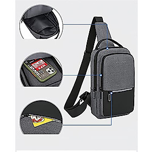 YERCHIC Small Sling Backpack Multipurpose Crossbody Chest Shoulder Bag Travel Hiking Daypack with Reflective Strip (Black)