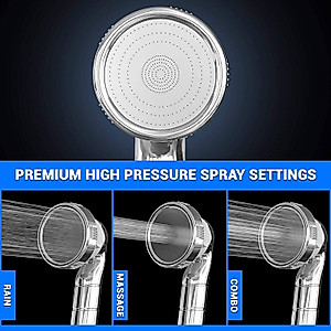 PureAction Luxury Filtered Shower Head with Handheld Hose - Hard Water Softener High Pressure Showerhead Filter - Removes Chlorine & Flouride For Dry Skin & Hair - SPA Showerhead Filter