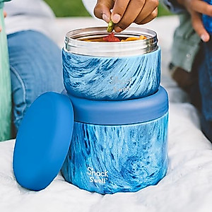 S'well S'nack Stainless Steel Food Container, 10 Oz, Azure Forest, Double-Layered Insulated Bowls, BPA-Free