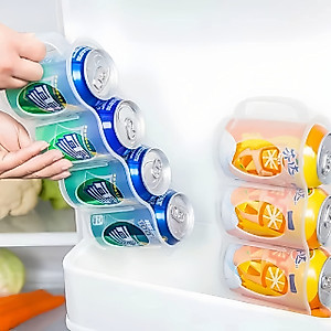 2 Pack Soda Can Dispenser for Refrigerator，Soda Can Organizer ，Can Organizer for Refrigerator