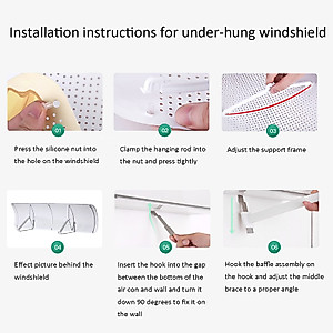 Adjustable Air Conditioner Deflector Vent Deflector, Anti Direct Blowing Baffles Air Conditioning Cover Retractable Air Outlet Wind Shield for Home (Front Hanging-Air Balloon, 35.4x10.6 Inch)